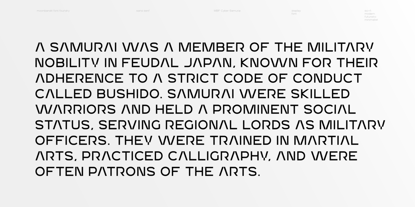 MBF Cyber Samurai - Moonbandit Font Shop Foundry